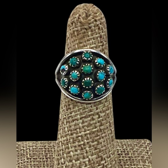 Zuni | Jewelry | Vintage Zuni Sterling Silver Natural Turquoise Petit ...